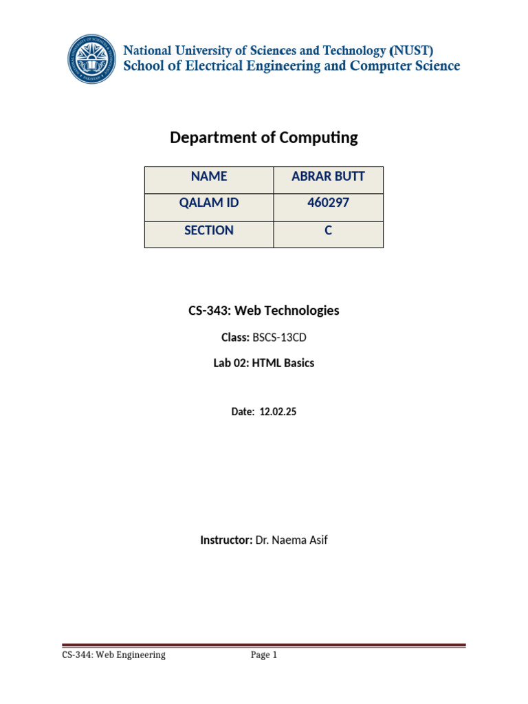 Lab 02 | PDF | Html | Html Element