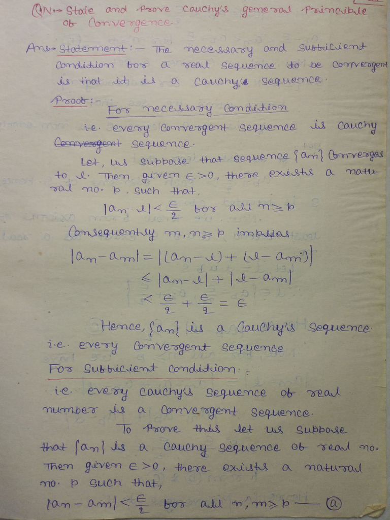 Cauchy's General Principle of Convergence | PDF