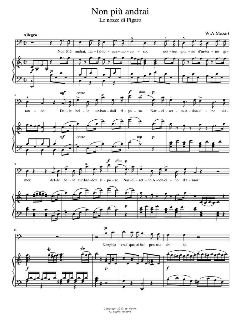 Non Piu Andrai | PDF