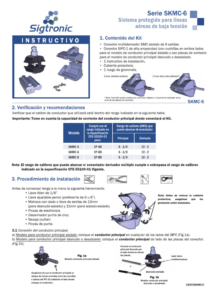 Instructivo SKMC-6 V2003 | PDF