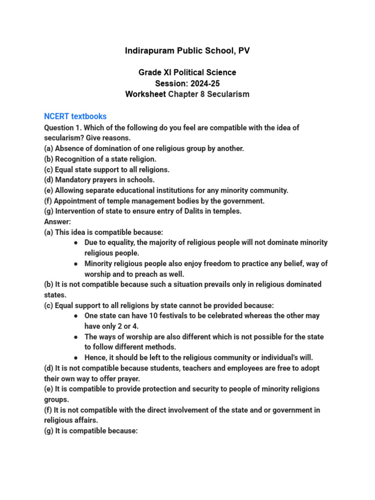 Secularism in Indian Political Science | PDF | Secularism | Toleration