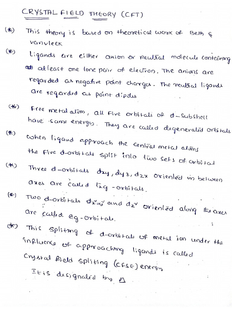 Crystal Field Theory | PDF