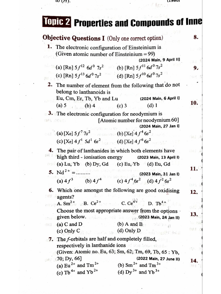 F Block Elements | PDF