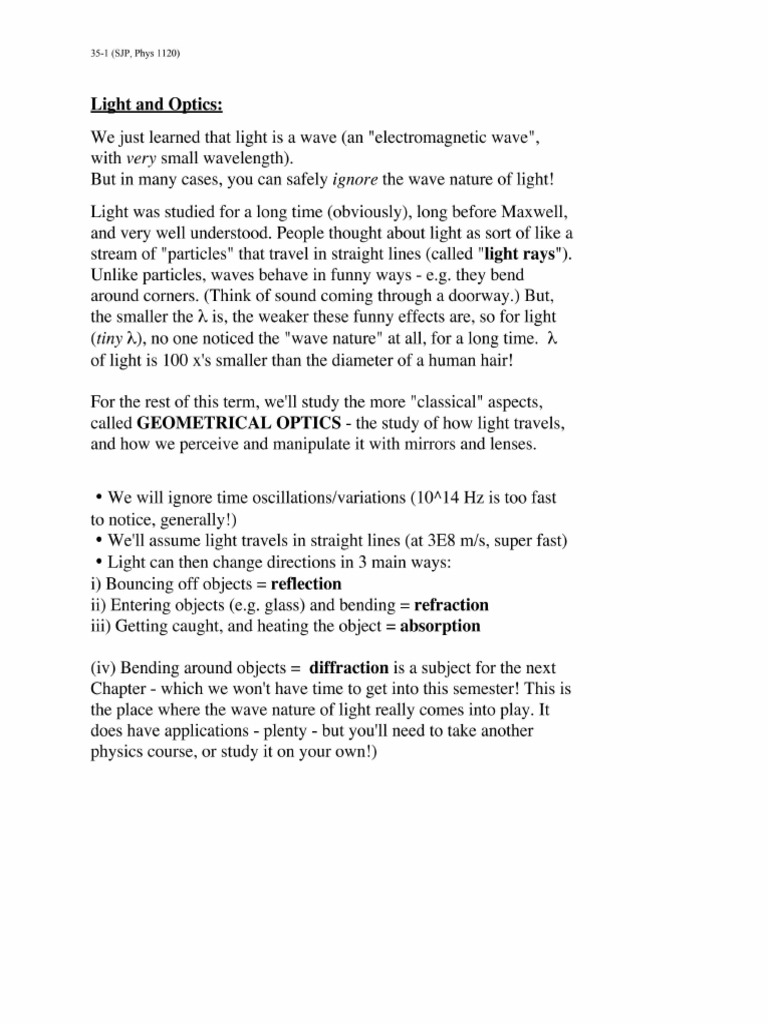 CH35 Optics Lect | PDF