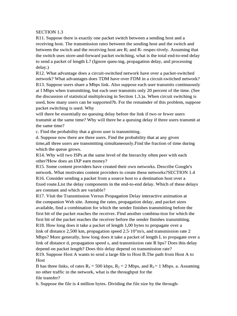 homework 1.3 1.4 | PDF | Bit Rate | Network Protocols