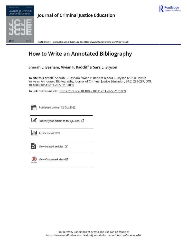 How To Write An Annotated Bibliography | PDF | Citation | Race (Human ...