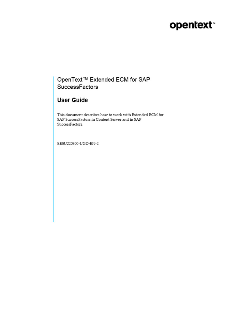 OpenText Extended ECM for SAP SuccessFactors CE 22.3 - User Guide ...