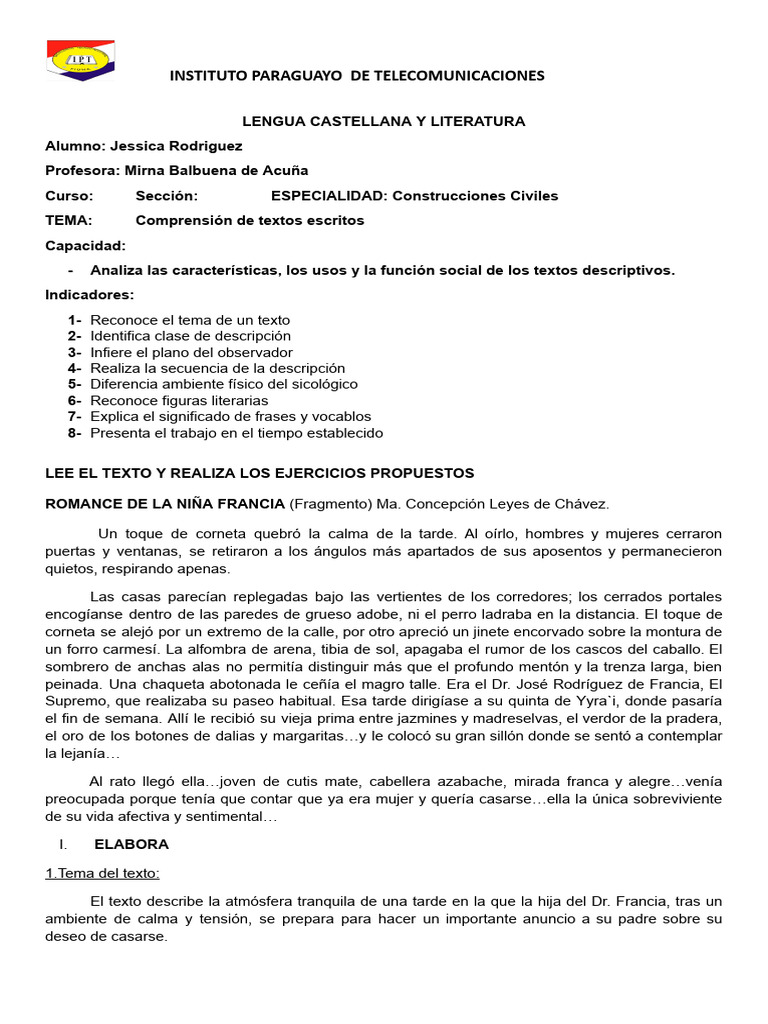 Literatura 2do - Trabajo de Comprensi-N | PDF