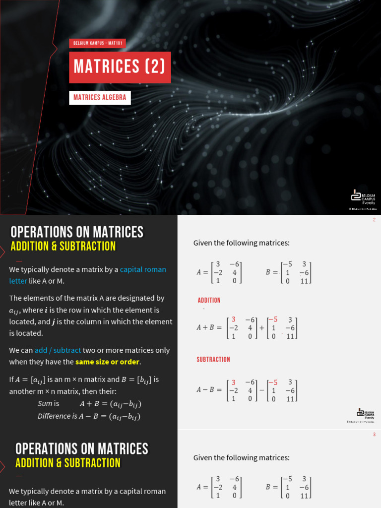 08. P Matrices Algebra BC | PDF | Matrix (Mathematics) | Algebra
