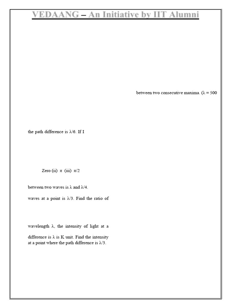 Interference of Light and Ydse | PDF | Wavelength | Applied And ...
