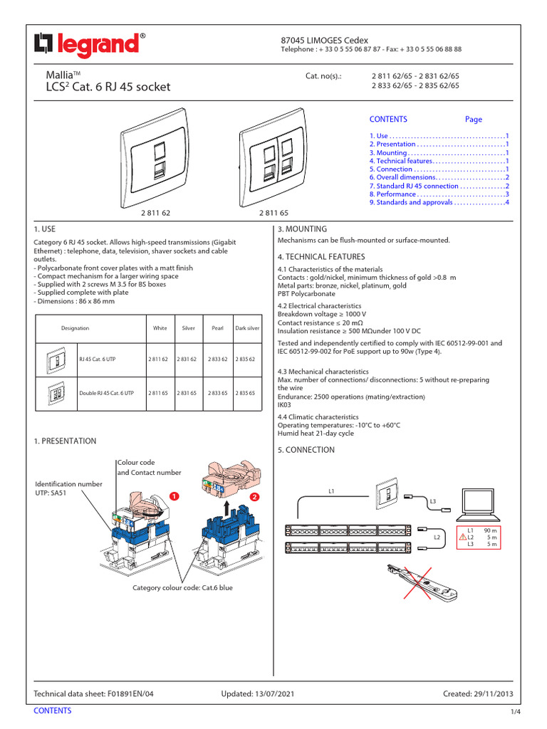 DATA - RG45 SOCKET SPECS | PDF | Electrical Connector | Electrical ...