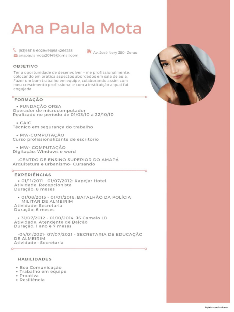 currículo Ana Paula | PDF