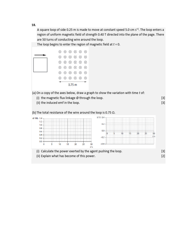 Paper 2 Exam Questions Electomagnetic Induction D.4 HL | PDF | Inductor ...