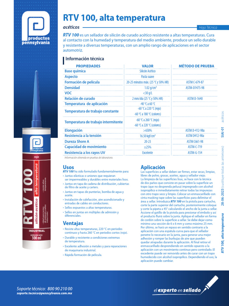 FT Silicon RTV 100 | PDF | Silicona | Agua