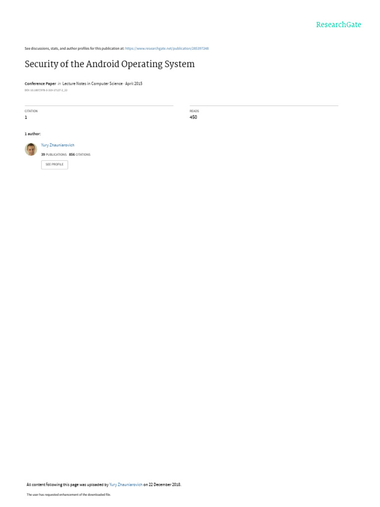 Android OS Security Mechanisms Explained | PDF | Android (Operating System) | Operating System
