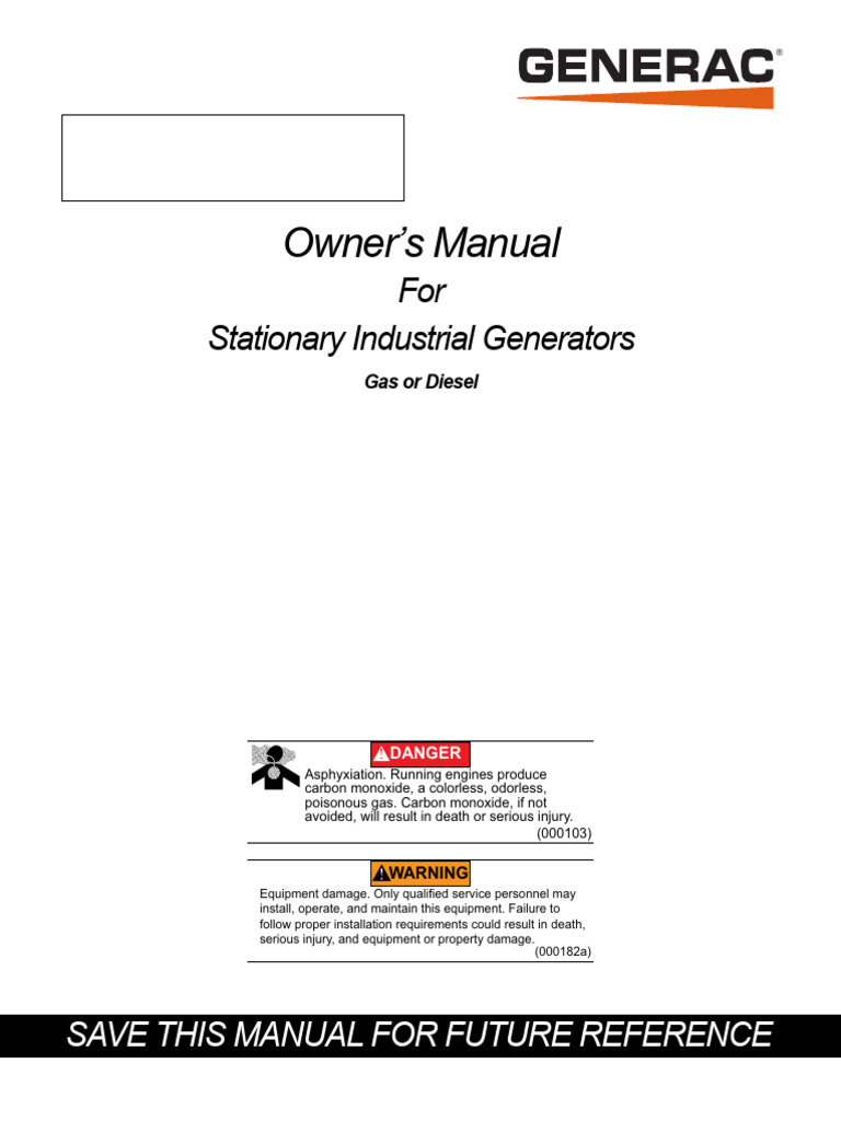 SG080 Manual | PDF | Electric Generator | Exhaust Gas