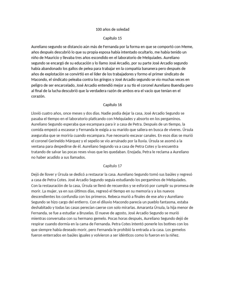 100 Años de Soledad, 15-20 | PDF