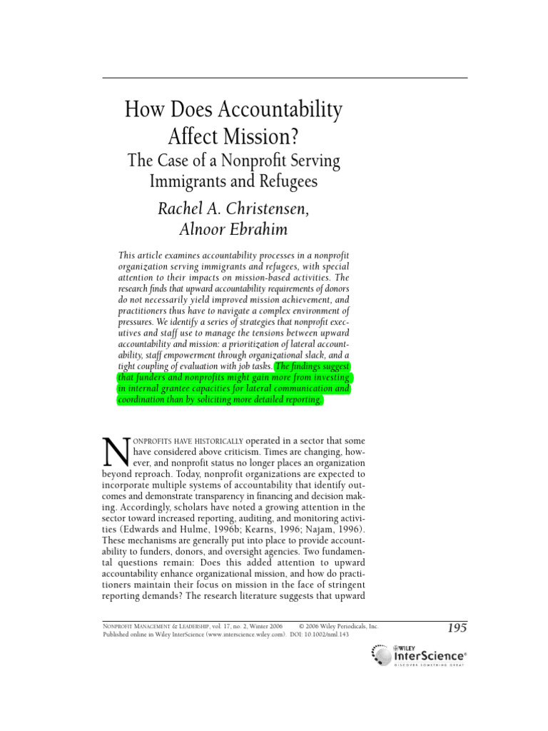 How Does AccountabilityAffect Mission | PDF | Accountability | Evaluation