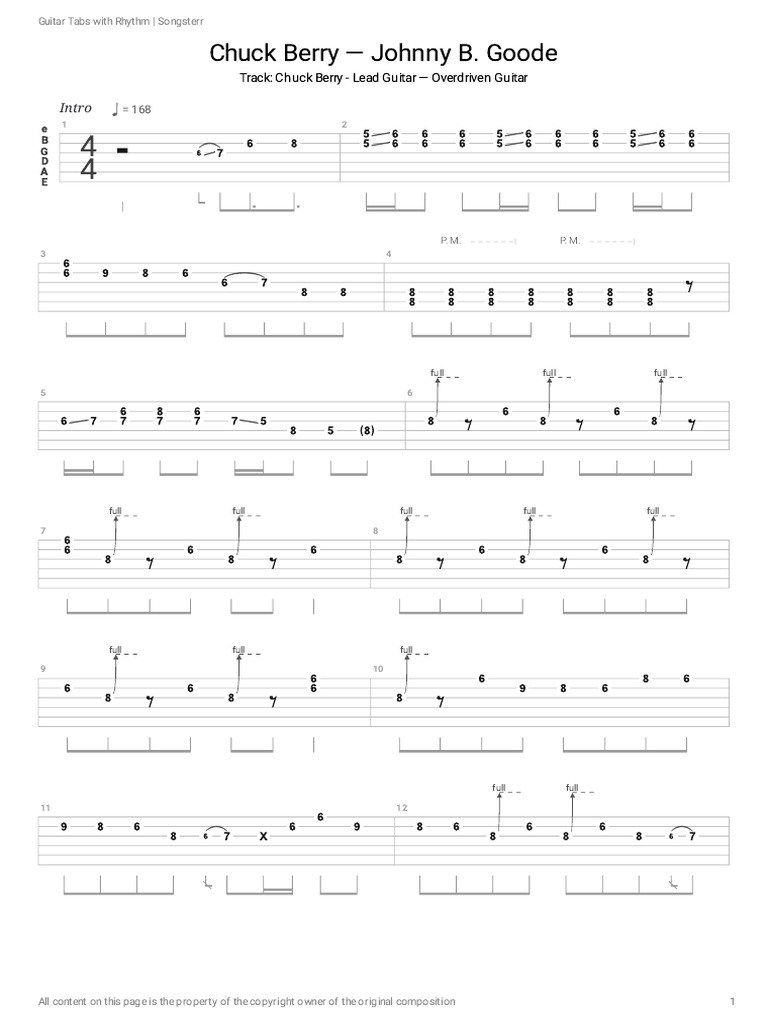Chuck Berry - Johnny B. Goode | PDF | Guitars | Irish Musical Instruments