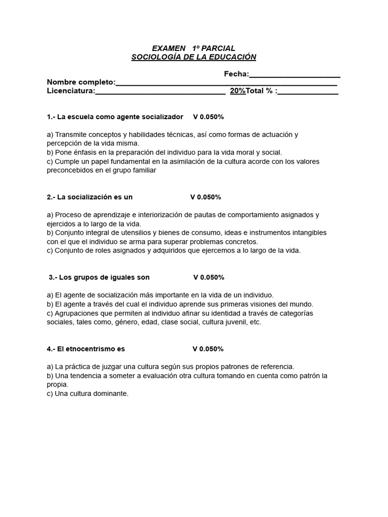 preguntas para examen | PDF