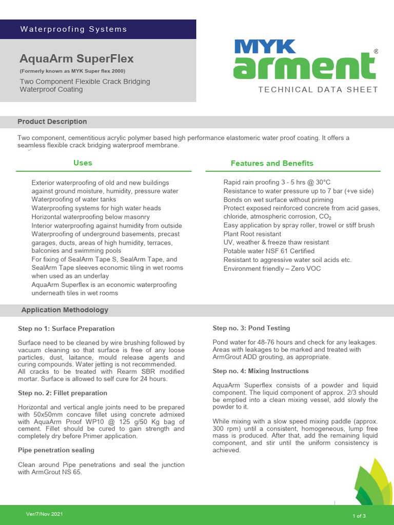 AquaArm Superflex Ver 7 | PDF | Concrete | Materials