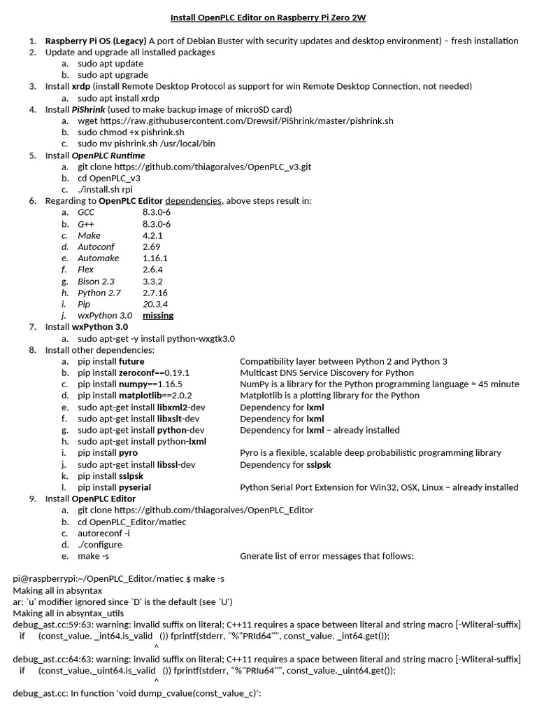 Install OpenPLC on Raspberry Pi Zero 2W | PDF | String (Computer Science) | Computer Science