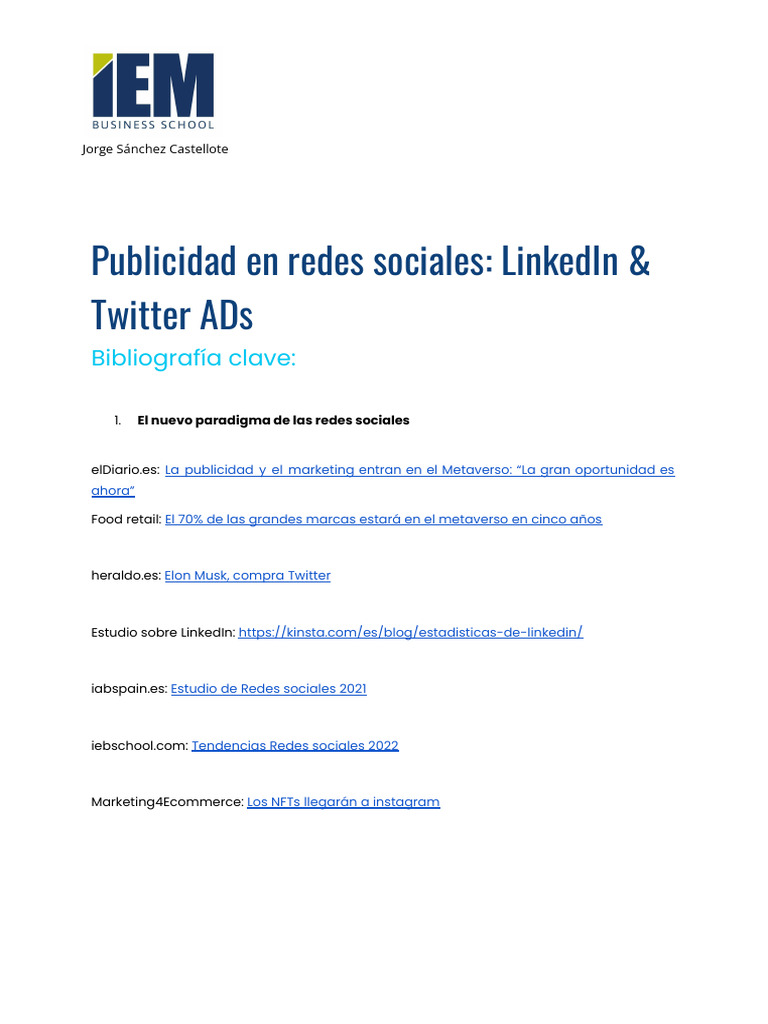 LinkedIn Ads y Twitter Ads Docx 2 | PDF