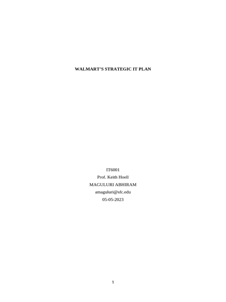 Walmart's Strategic IT Initiatives | PDF | Walmart | E Commerce