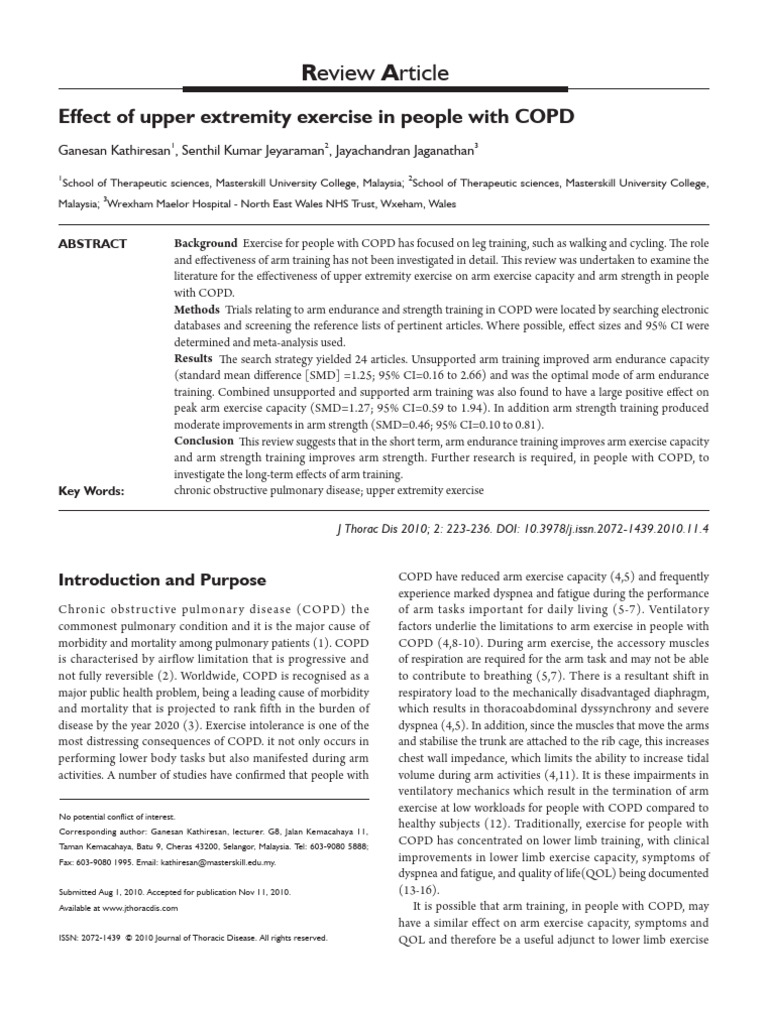Effects of UL Et in Copd | PDF | Strength Training | Chronic ...
