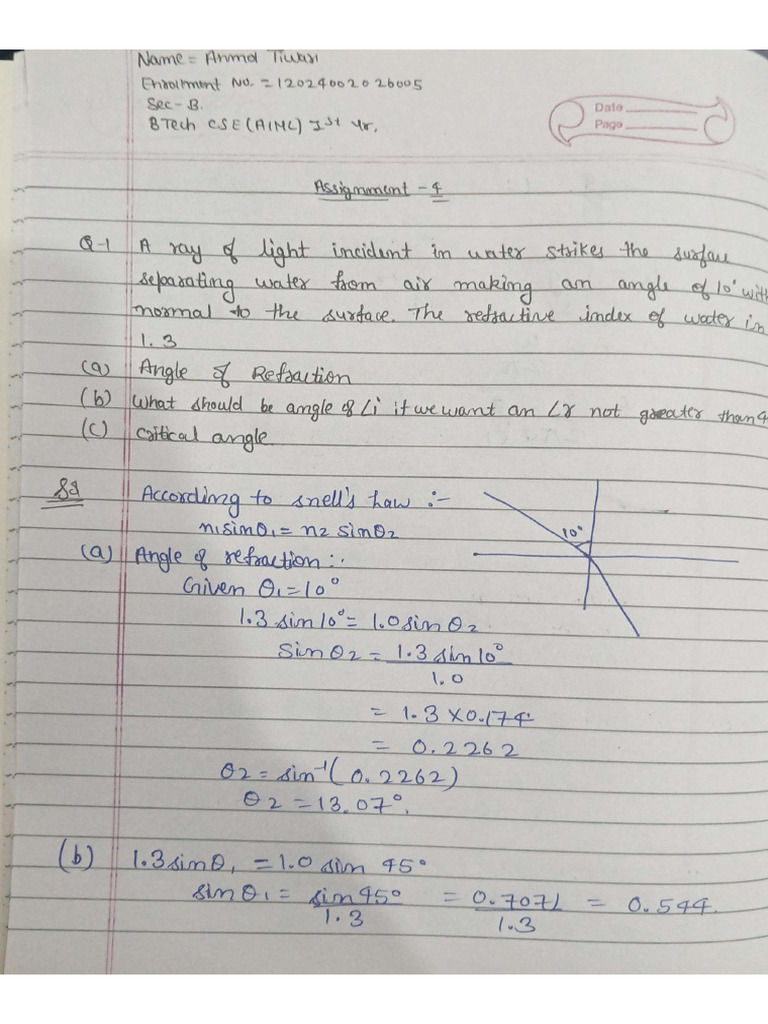 Physics Assignment 4 | PDF