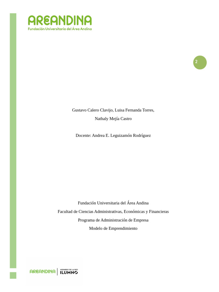 Activ Eje 2 Model Empred G | PDF | Iniciativa empresarial | Business