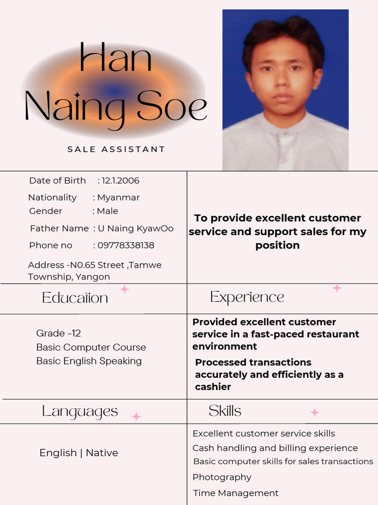 Han Naing Soe CV 2 | PDF
