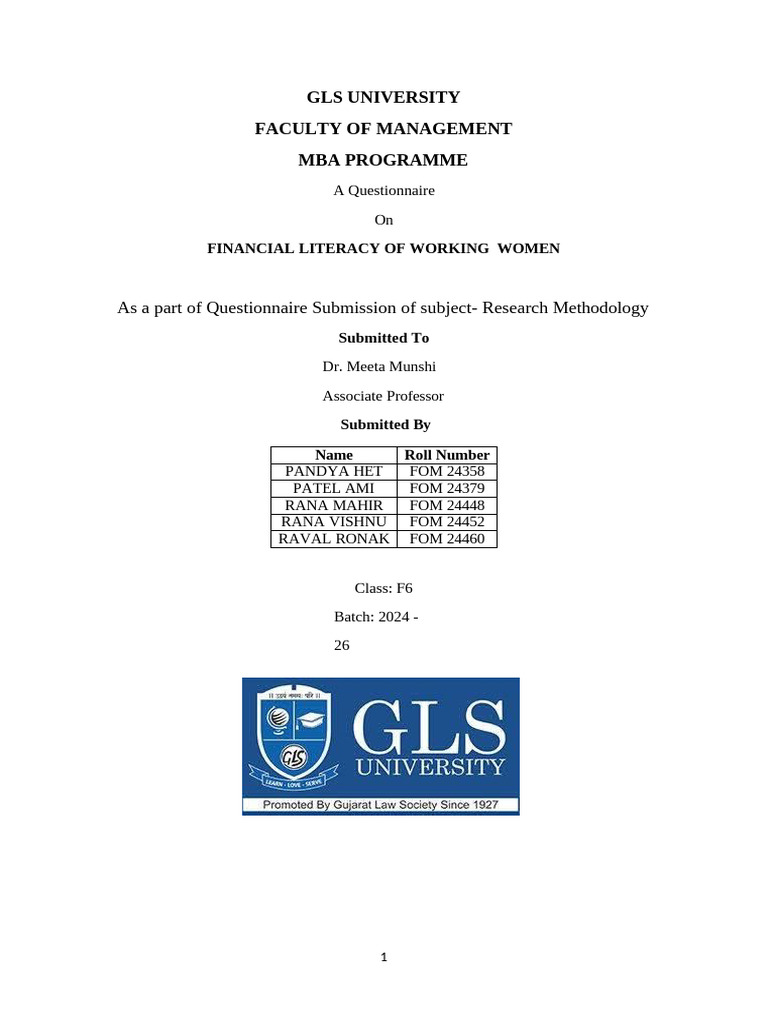RM QUESTIONNAIRE ORIGINAL (2) | PDF | Economies | Investing