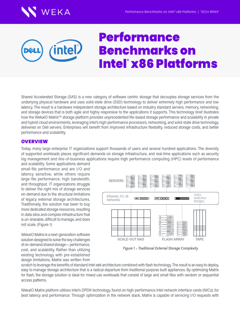 Intel Dell WekaIO Performance Benchmarks W02r3TB201704 1 | PDF | Solid State Drive | Scalability