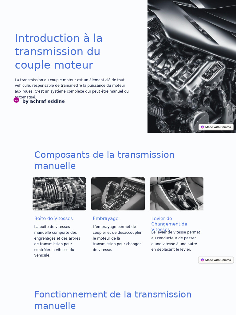Introduction A La Transmission Du Couple Moteur | PDF | Biens manufacturés | Ingénierie mécanique