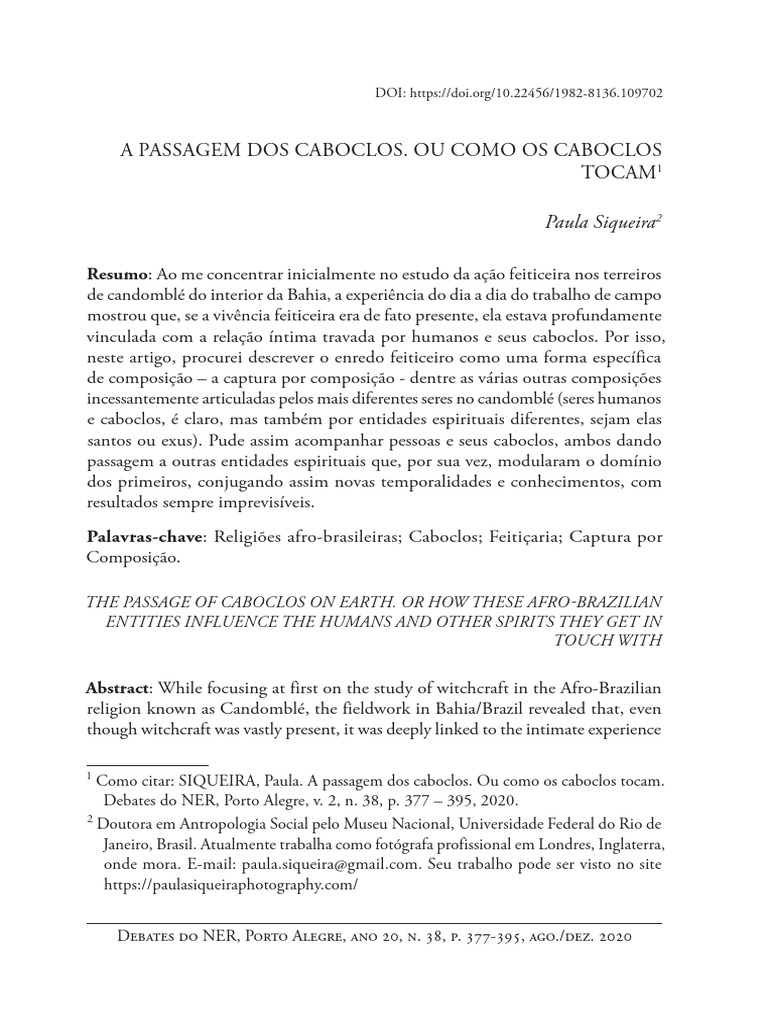 Caboclos e Feitiçaria no Candomblé | PDF | Tempo