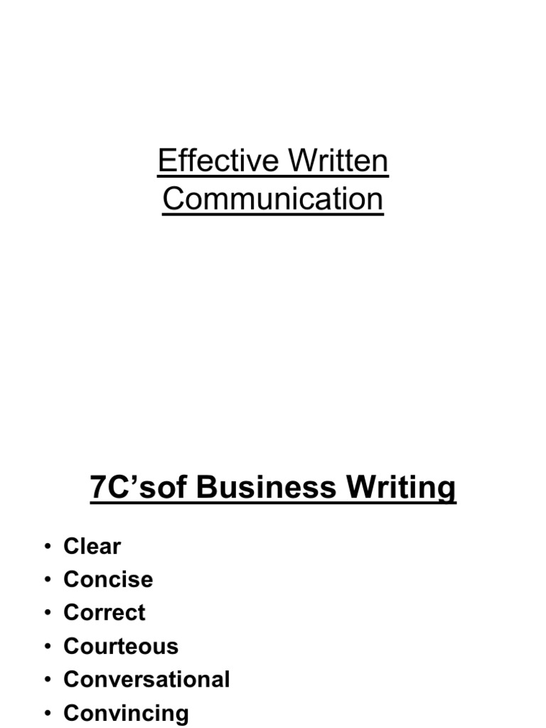 Effective Written Communication | PDF