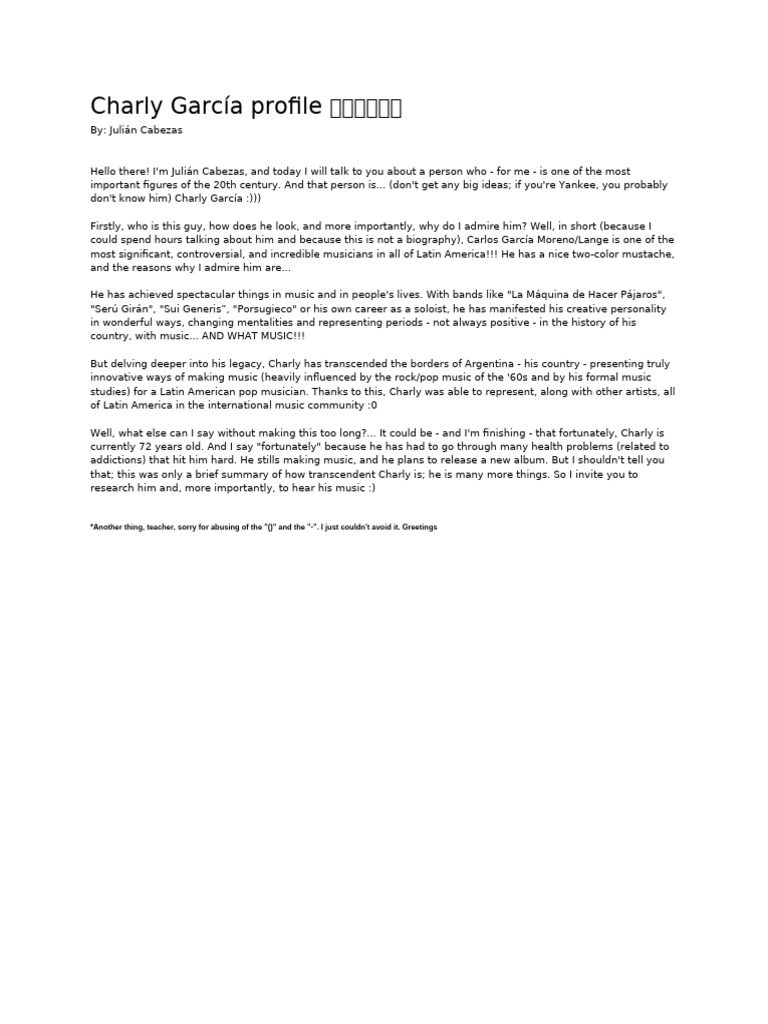 Charly García Profile ?????? | PDF