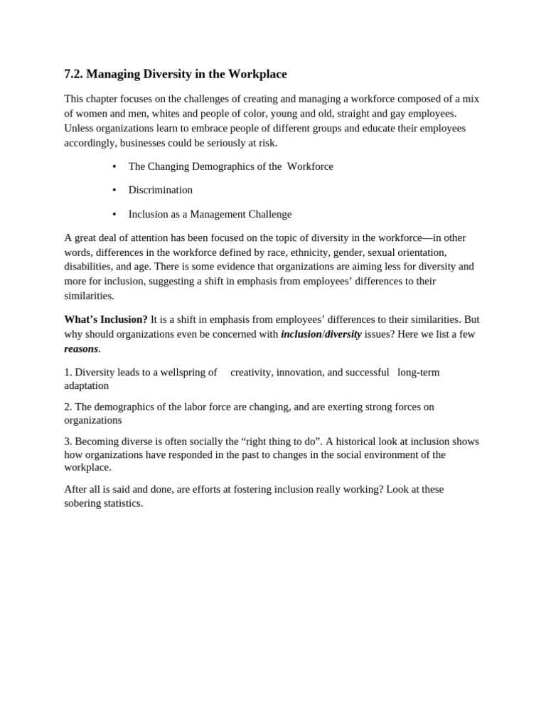 Managing Workplace Diversity Challenges | PDF | Diversity (Business ...