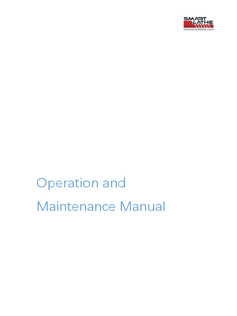 Operation and Maintenance Manual | PDF | Numerical Control | Machine Tool