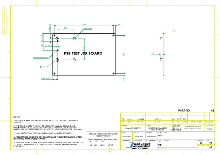 Studs Position For PSB TEST JIG - GO NO GO BOARDs | PDF | Mechanical ...