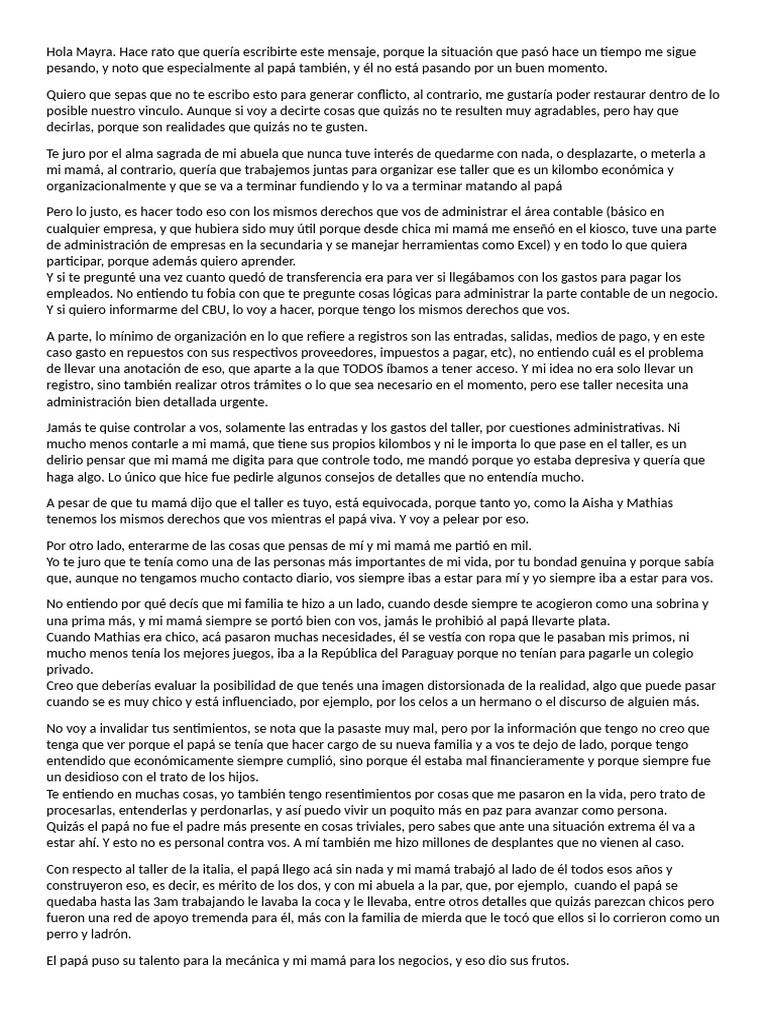 Carta Mayra | PDF | Amor