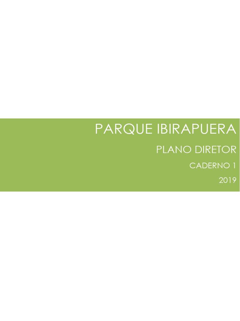 Plano Diretor do Parque Ibirapuera 2019 | PDF | Planejamento urbano | São Paulo