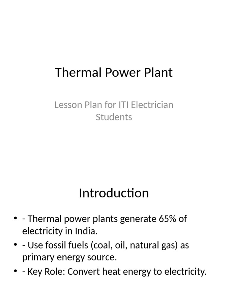Thermal Power Plant ITI Lesson | PDF