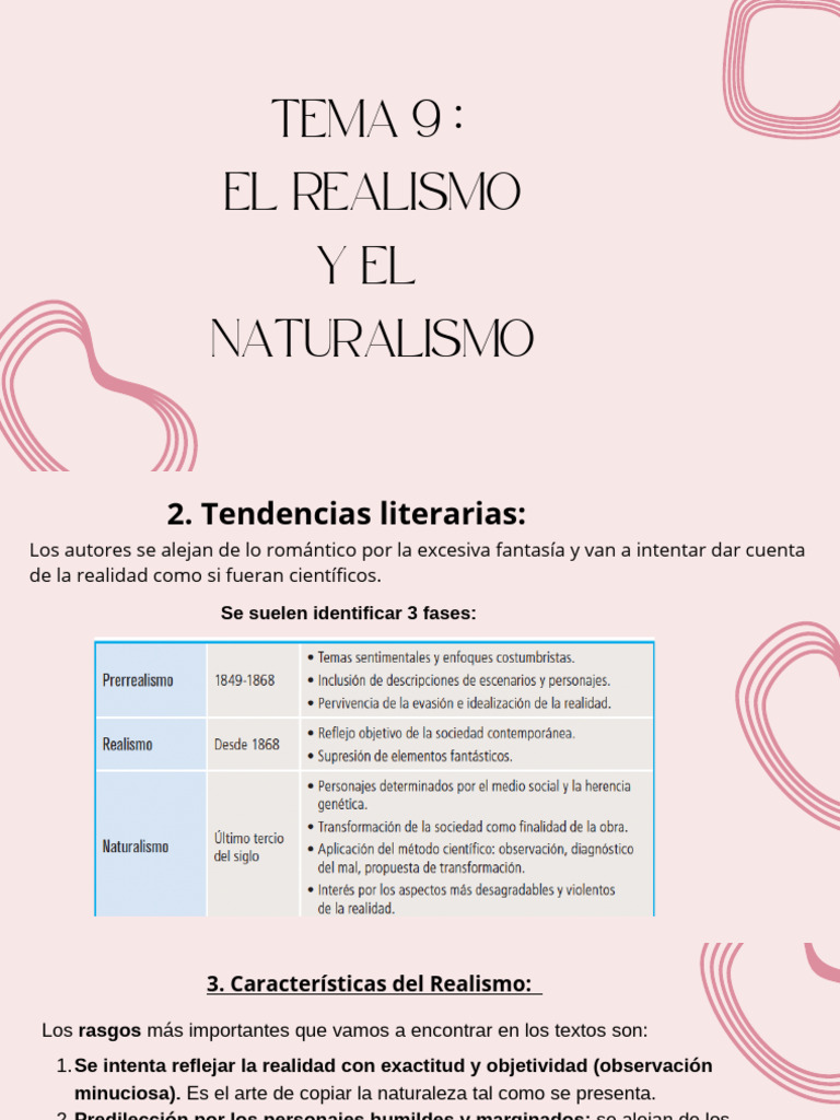 Realismo y Naturalismo 2ºbach | PDF | Realismo literario | Novelas