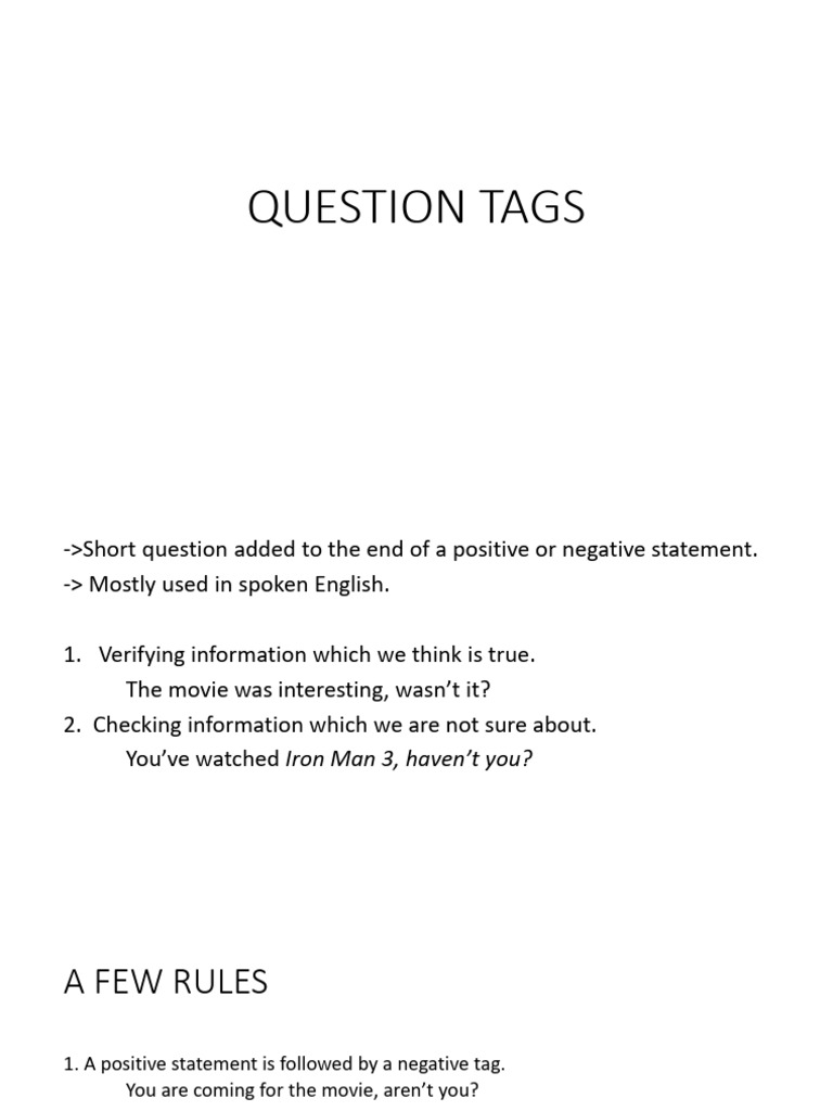 4.question Tags | PDF