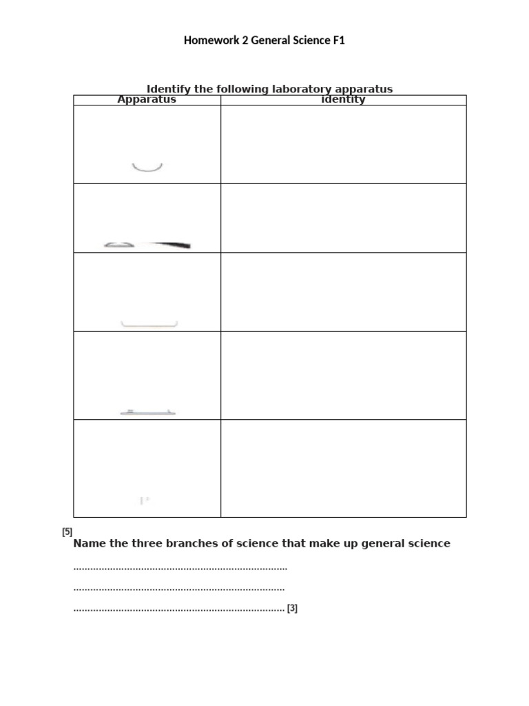 Homework 2 General Science F1 | PDF