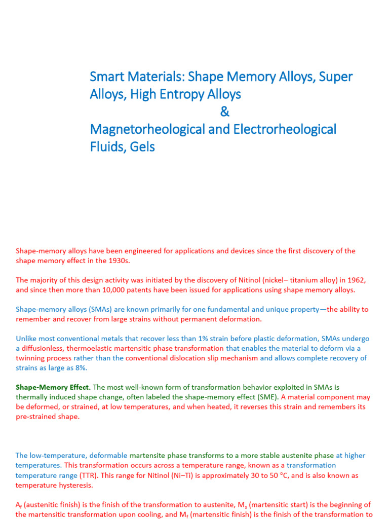 Smart Materials | PDF | Shape Memory Alloy | Dielectric