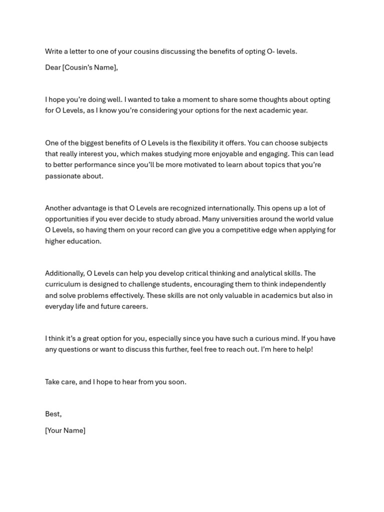 Informal Letter Writing Sample | PDF