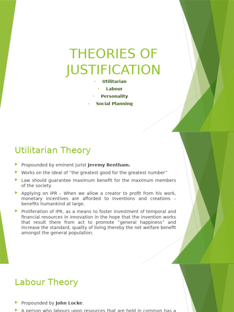 Theories of Justification | PDF | Intellectual Property | Utilitarianism